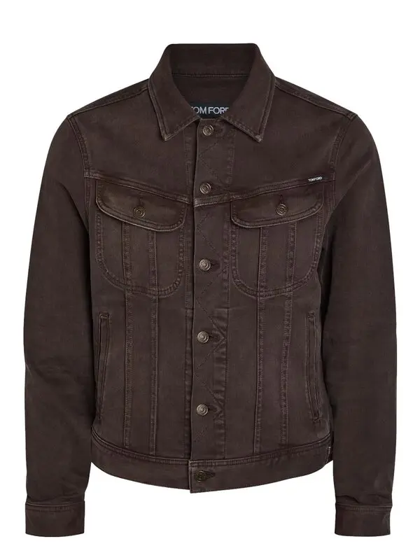 TOM FORD Patch Pocket Denim Jacket - Brown