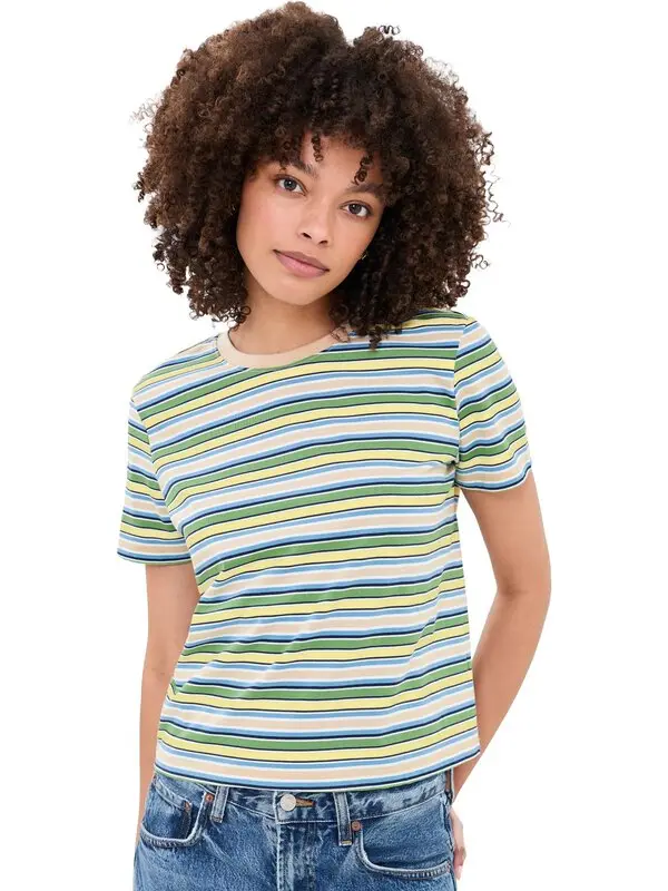 Joe's Jeans The Easy Tee Striped Cotton T-shirt - Citrus Multi Stripe