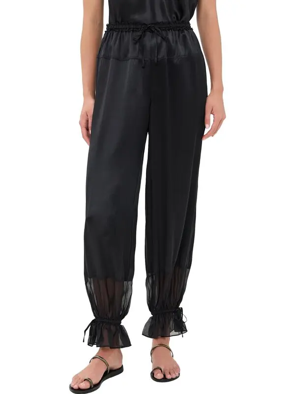 Ulla Johnson Camille Silk Cinched Pants - Noir
