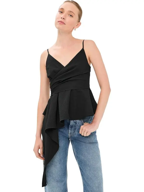 Veronica Beard Solange Asymmetrical Top - Black