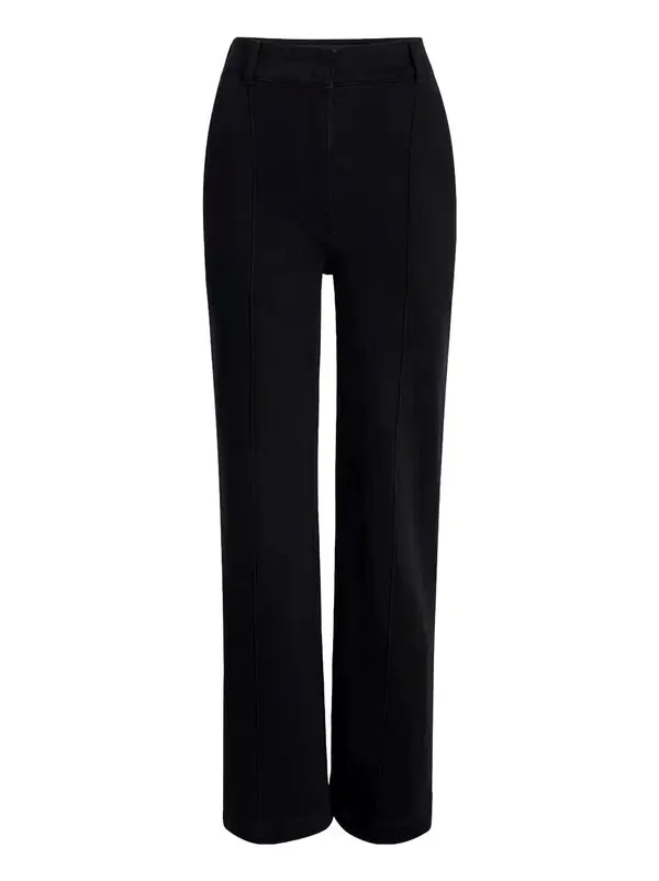 Another Tomorrow Organic Cotton Blend Straight-leg Jeans - Black