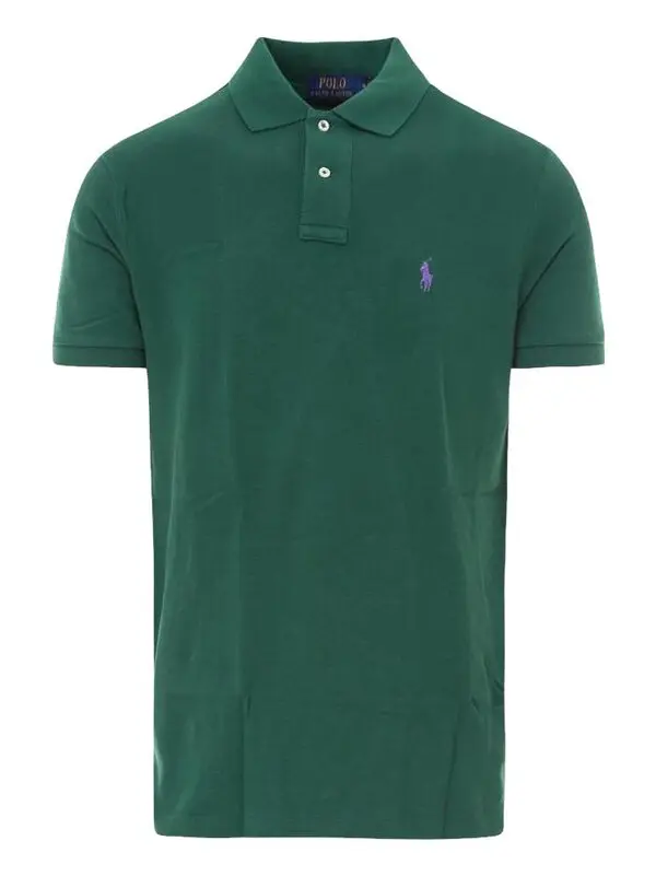 Polo Ralph Lauren Logo Embroidered Short-sleeved Polo Shirt - Green