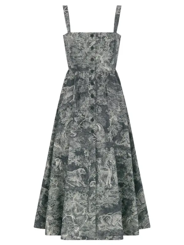 Dior Riviera Mid-length Flared Dress With Graphic Pattern - No