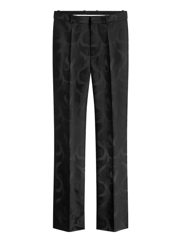 Dior Fitted Tailored Trousers With Monogram Pattern - Black