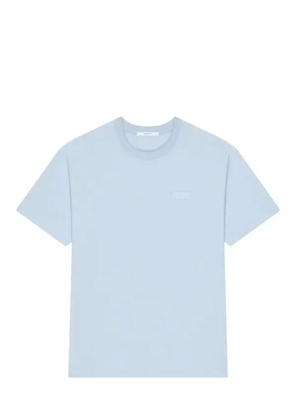 Givenchy T-shirt In Cotton With Paris Gros Grain - Light Blue