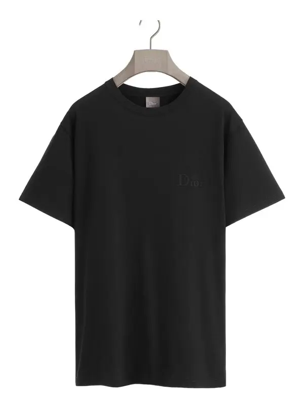 Dior Logo Embroidered Short-sleeved T-shirt - Black