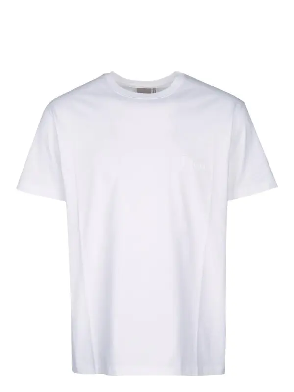Dior Logo Embroidered Short-sleeved T-shirt - White