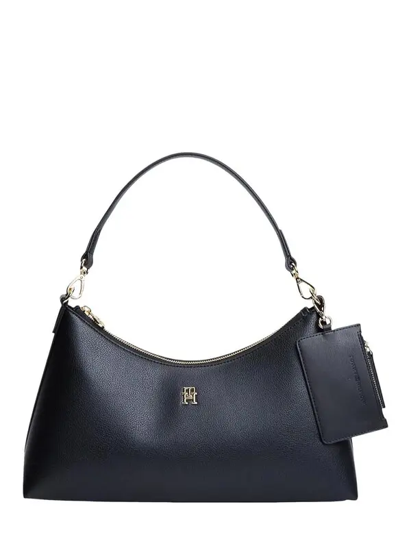 Tommy Hilfiger Logo Plaque Shoulder Bag - Black