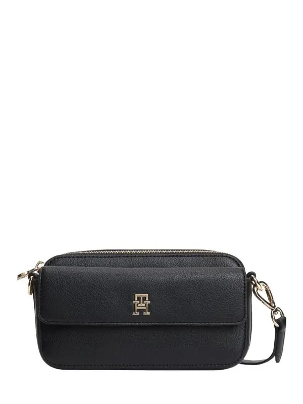 Tommy Hilfiger Logo Plaque Shoulder Bag - Black