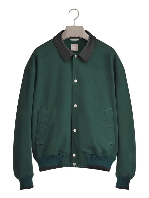 Dior Ingrid Blouson Jacket With Leather Collar - Green