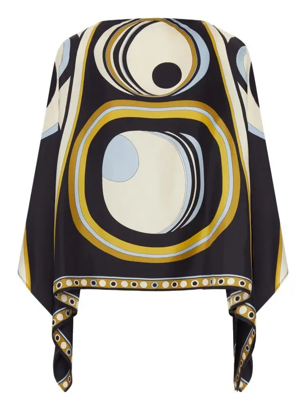 La DoubleJ Printed Poncho - Black