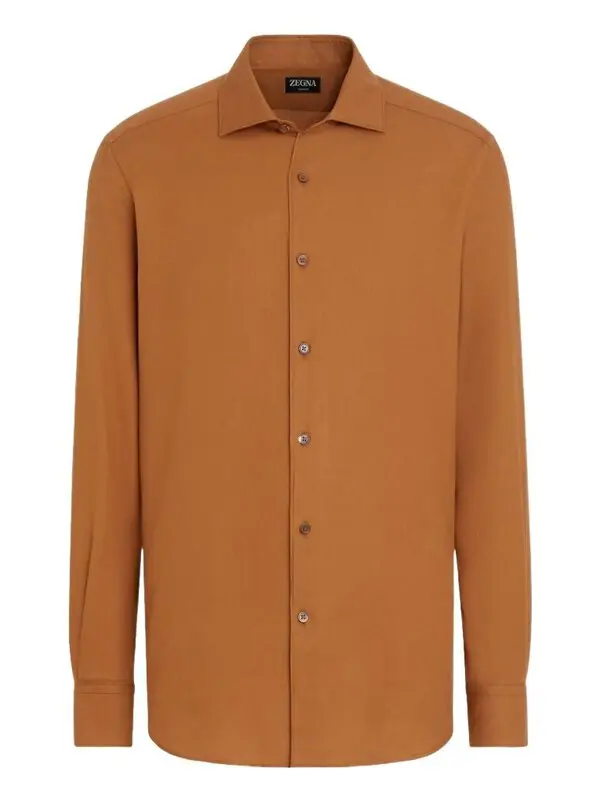 Zegna Cashco Long-sleeved Shirt - Brown