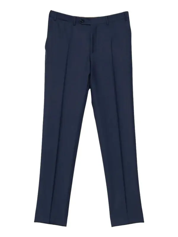 Canali Tailored Button Trousers - Blue