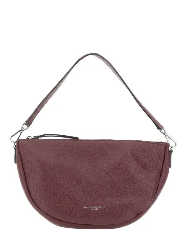 GIANNI CHIARINI Grained Leather Shoulder Bag - Wine Red