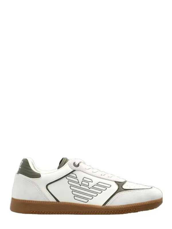EA7 Round Toe Lace-up Sneakers - White