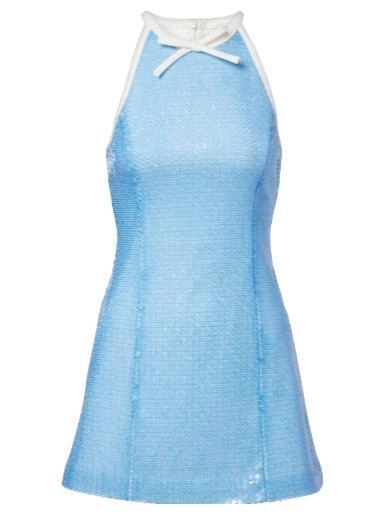 SHUSHU/TONG Halterneck Sequined A-line Mini Dress - Blue