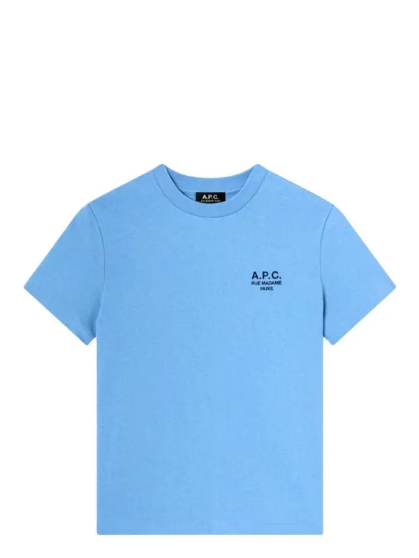A.p.c. Rue Madame Logo-print T-shirt - Light Blue