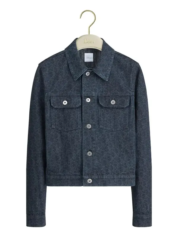 Dior Cropped Denim Jacket With Cd Metal Buttons - Black