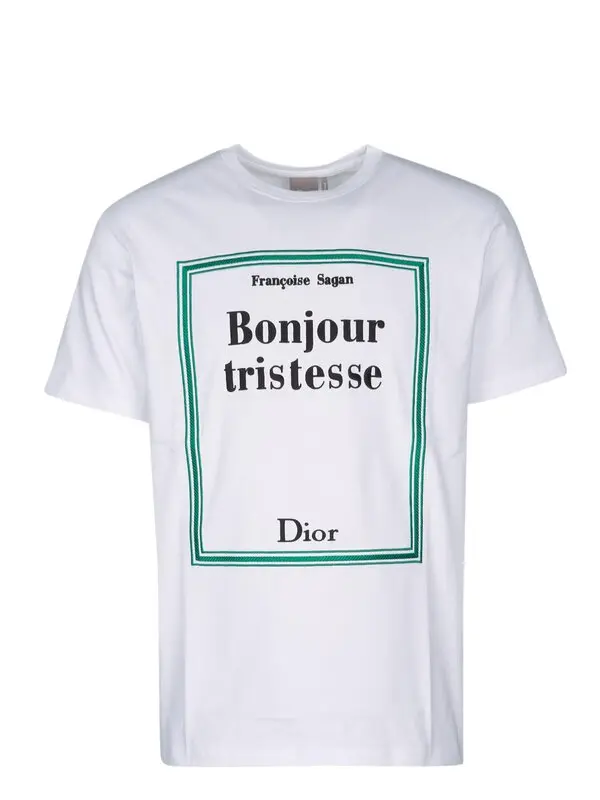 Dior T-shirt With Book Cover Embroidery, Relaxed Fit - White