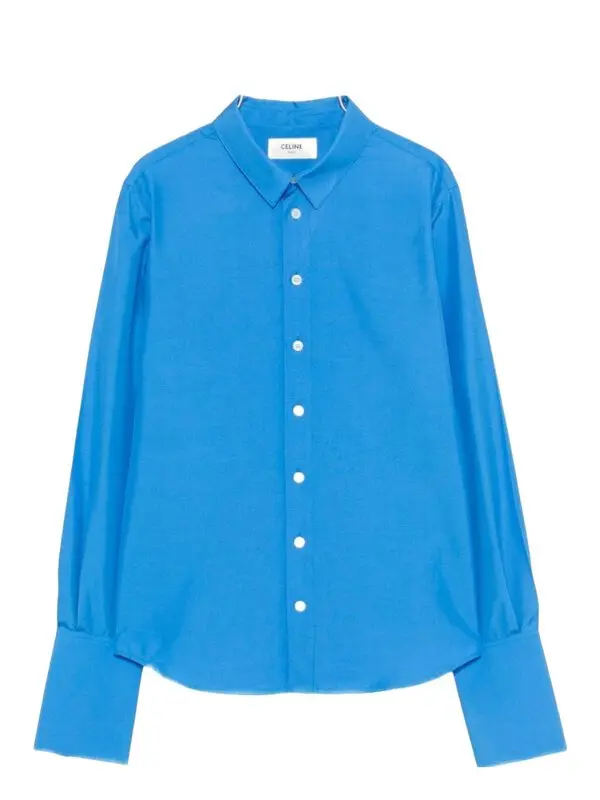 Celine Silk Poplin Shirt - Blue