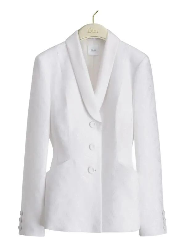 Dior Shawl Lapel Bar Jacket - White