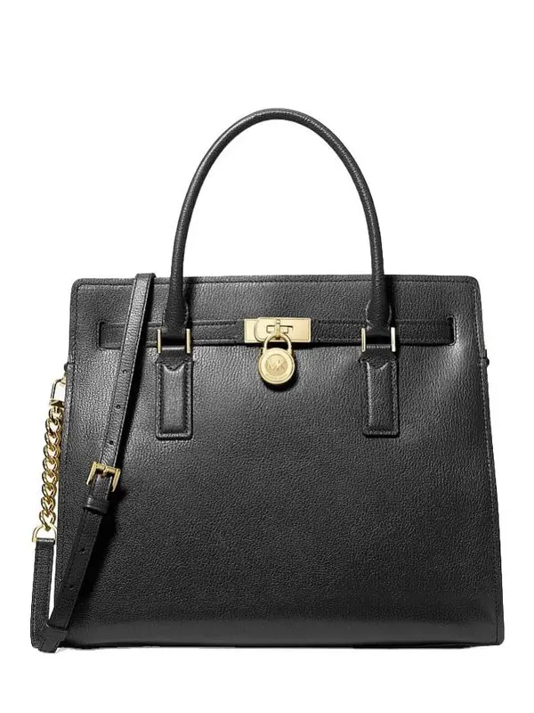 Michael Kors Hamilton Moderne Large Leather Satchel - Black