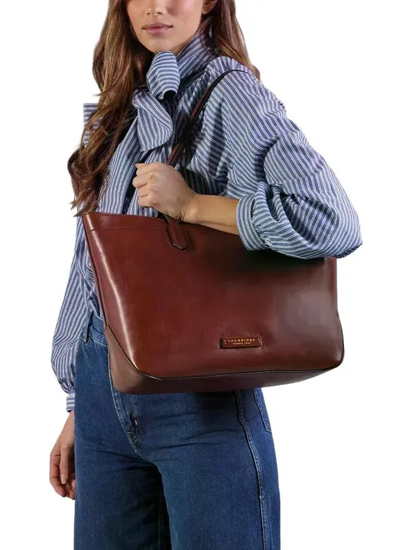 THE BRIDGE Leather Tote Bag - Brown