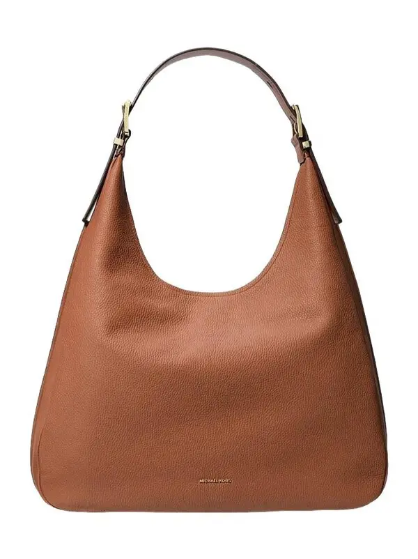 Michael Kors Nolita Large Pebbled Leather Hobo Shoulder Bag - Brown