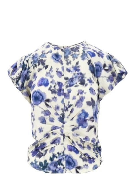 Isabel Marant Étoile Tullya Ruched Print Top - White