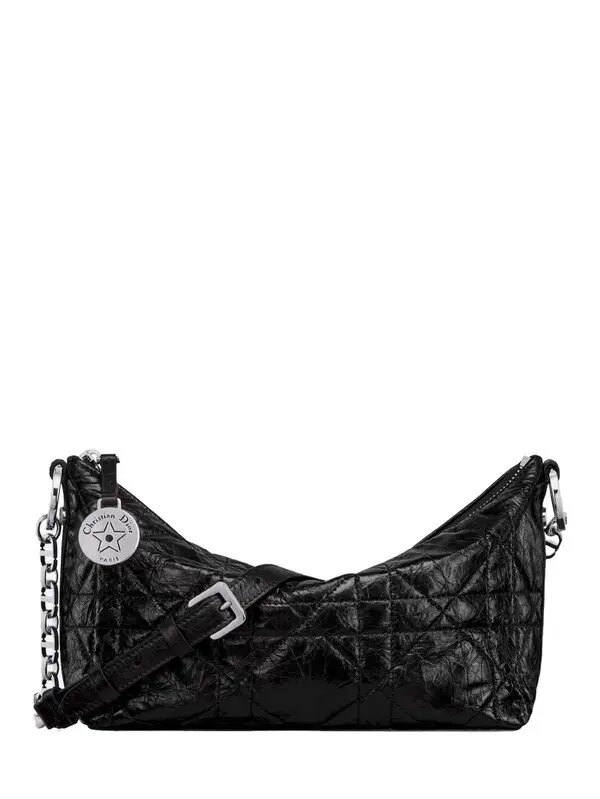 Dior Star Hobo Bag With Chain Strap - Black