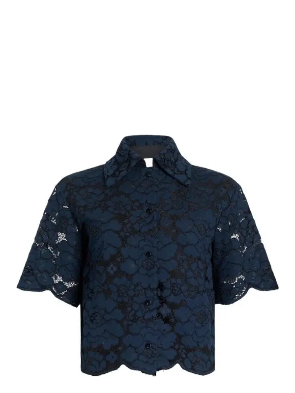PATOU Lace Short-sleeve Shirt - Black