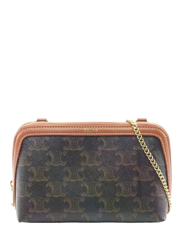 Celine Triomphe Chain Clutch Bag - Black