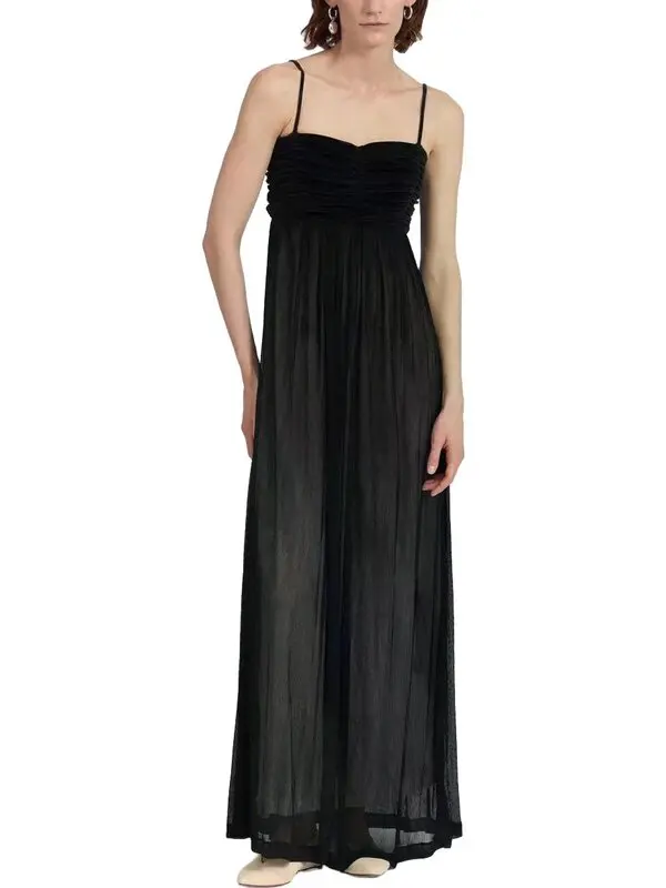 Bite Studios Ruched A-line Maxi Dress - Black
