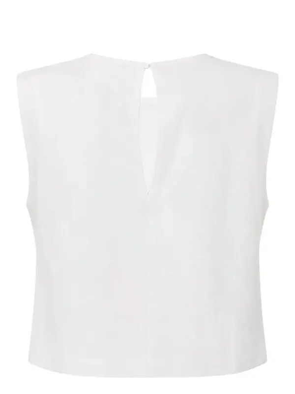 Marella Sleeveless Blouse With Decorative Side Buttons - White