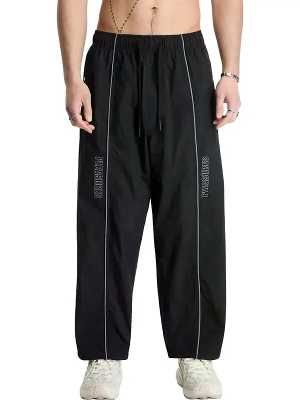 PLEASURES Sound Logo-print Reflective Track Pants - Black