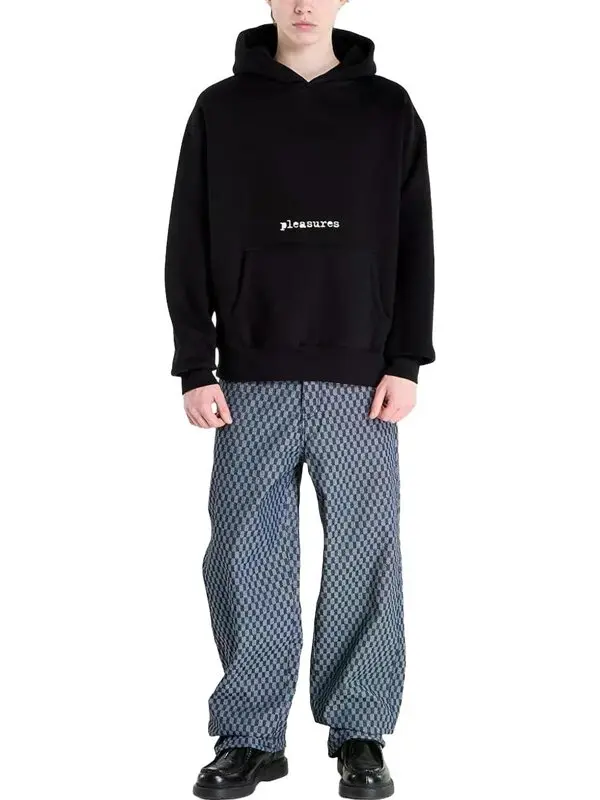 PLEASURES Logo Print Hoodie - Black