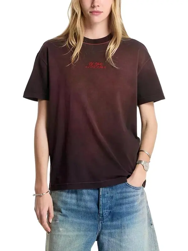 Off-White X Ac Milan Faded Effect T-shirt - Red