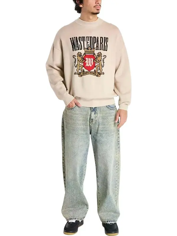 WASTED Crest Crew-neck Sweater - Neutrals