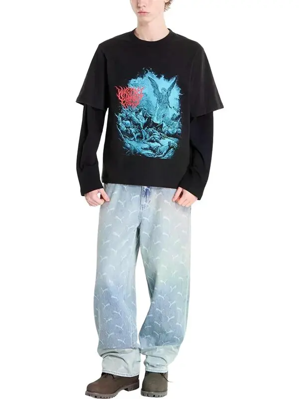 WASTED Legion Graphic-print Layered T-shirt - Black