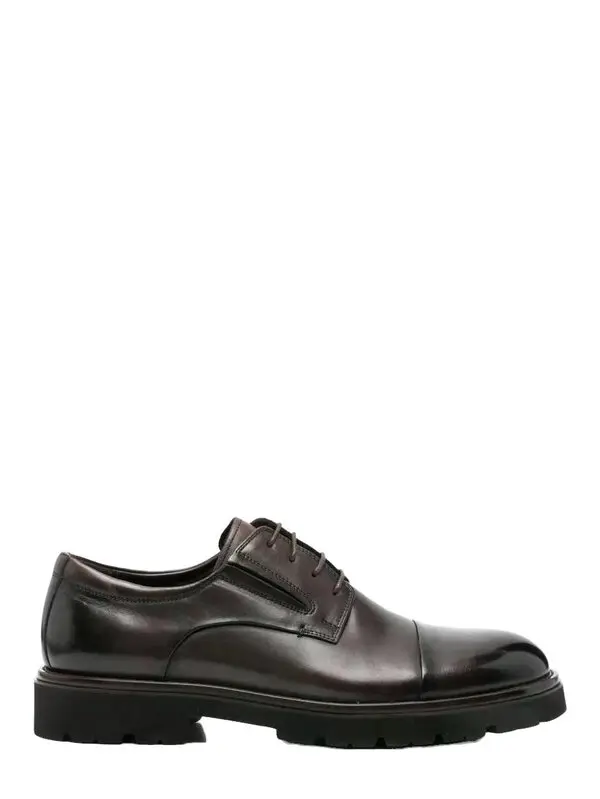 ALBERTO GOZZI Cap-toe Lace-up Derby Shoes - Brown