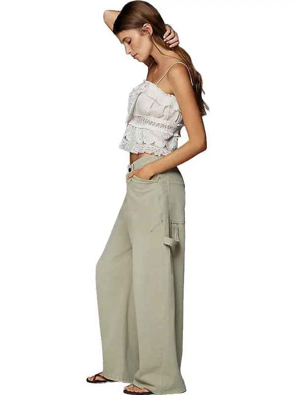 PILCRO Kayden Chino Carpenter Barrel Pants - Elm