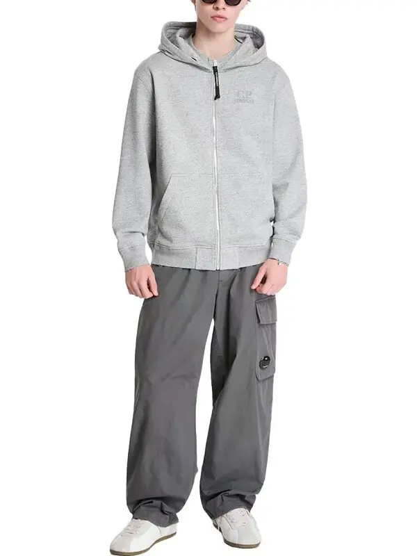 C.P. COMPANY Diagonal Raised Hoodie - Grey