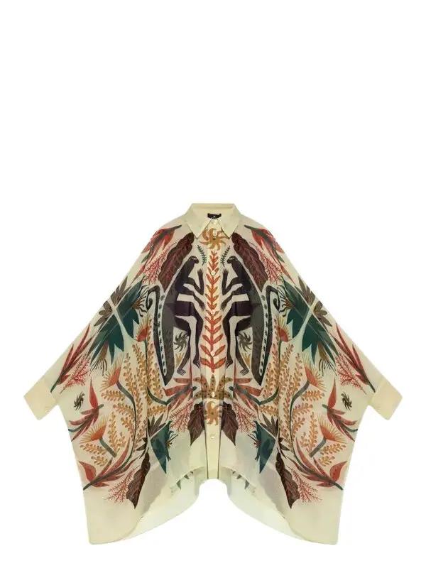 Etro Asymmetrical Graphic Print Shirt - Neutrals