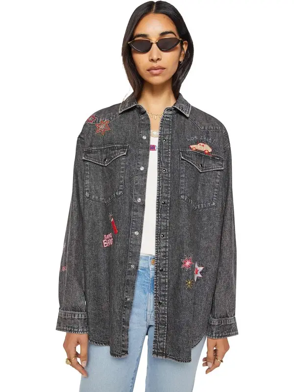 MOTHER The Exes And Ohs Lightning Rod Shirt - Grey