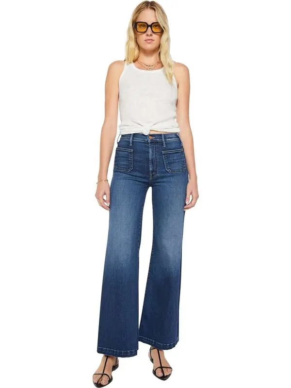 MOTHER The Hustler Roller Patch Pocket Jeans - Blue