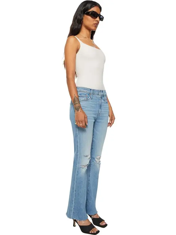 MOTHER The Lil Weekender Fray Jeans - Blue