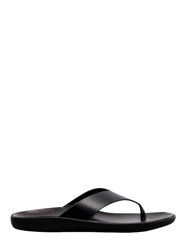 THE ROW Leather Thong Sandals - Black