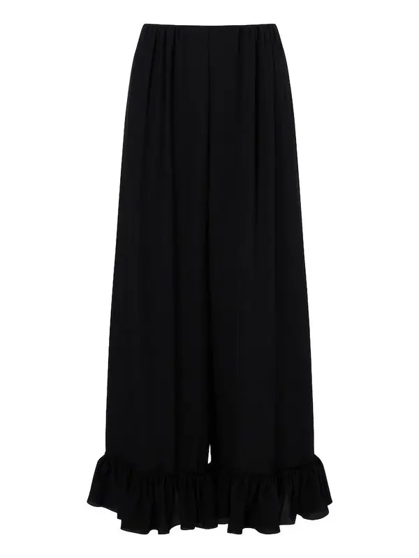 Chloé Silk Crêpe De Chine Wide-leg Pants - Black