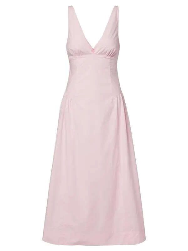 Posse Lindie Cotton Poplin Midi Dress - Pink