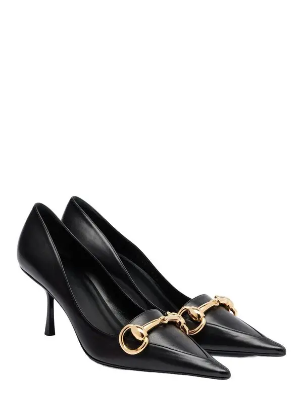 Gucci Boulevard Horsebit Leather Pumps - Black